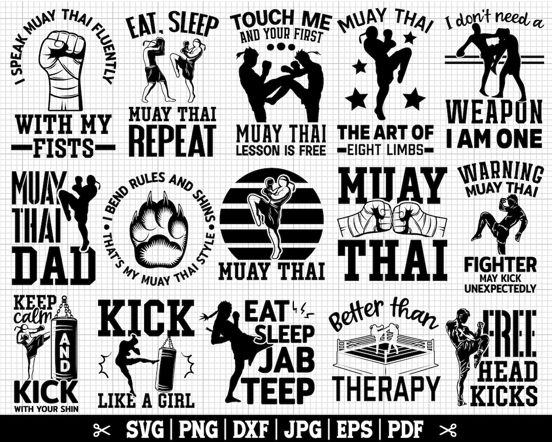 Muay Thai Bundle SVG, Muay Thai Svg, Muay Thay Fighter Svg, Thai Boxing ...