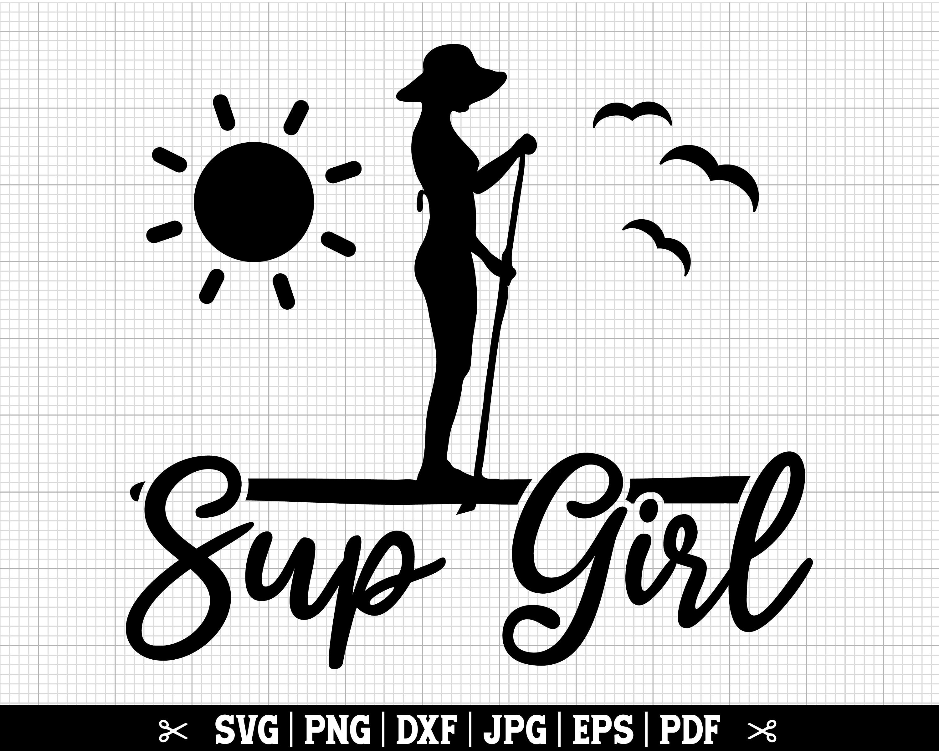 Stand up Paddling Girl Svg, Sup Girl Svg, Paddleboard Girl Svg, Sup ...