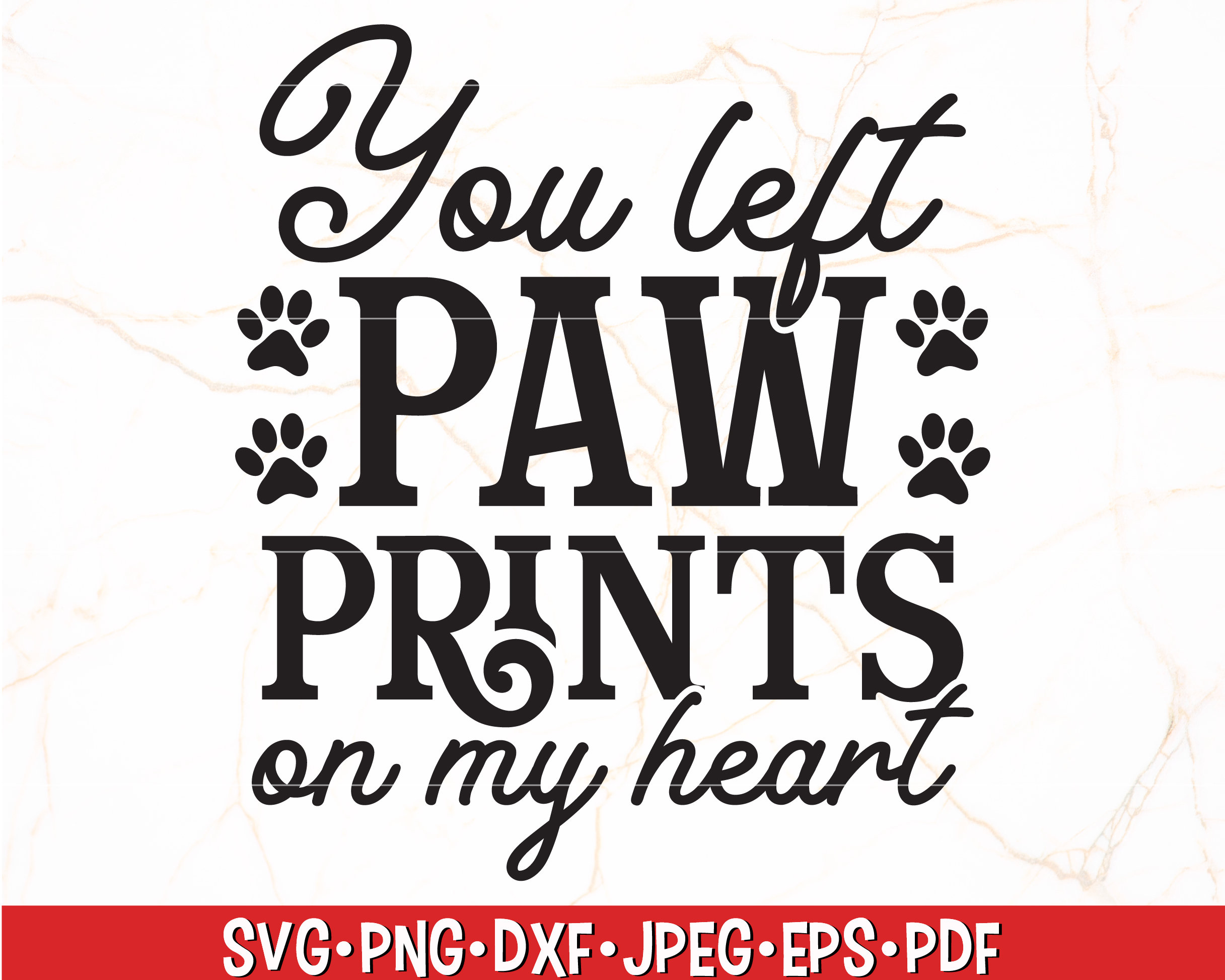 You Left Paw Prints on My Heart SVG | Dog Memorial Svg | Cat Memorial ...