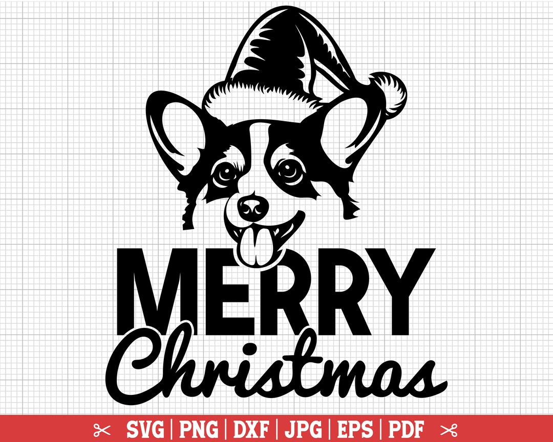 Merry Christmas Corgi Svg, Corgi Christmas Svg, Corgi Santa Hat Svg ...
