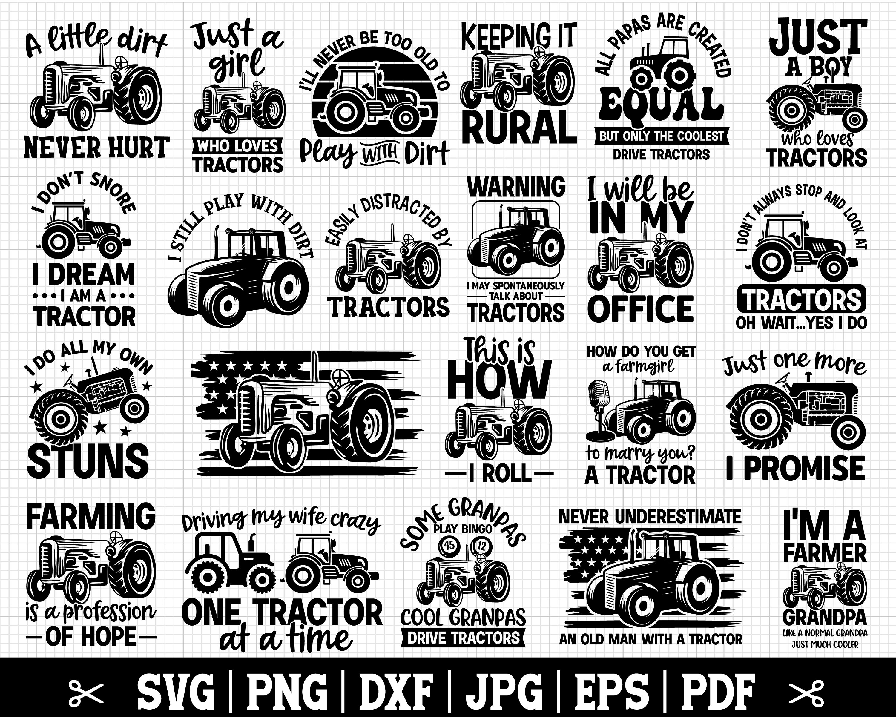 Tractor SVG Bundle, Tractor Vector, Tractor Png, Tractor Bundle ...
