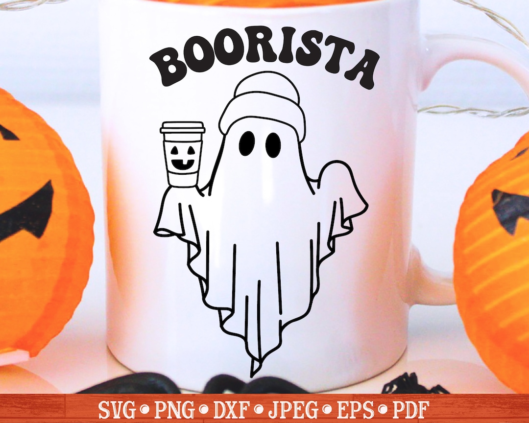 Boorista Ghost With Coffee SVG, Barista Halloween Svg, Halloween Coffee ...