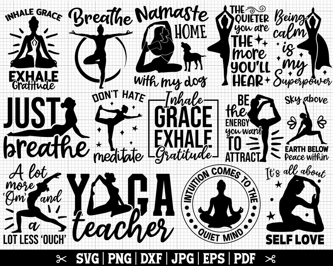 Yoga SVG Bundle, Yogist SVG Bundle, Meditation Svg, Yoga Mom SVG, Yoga ...