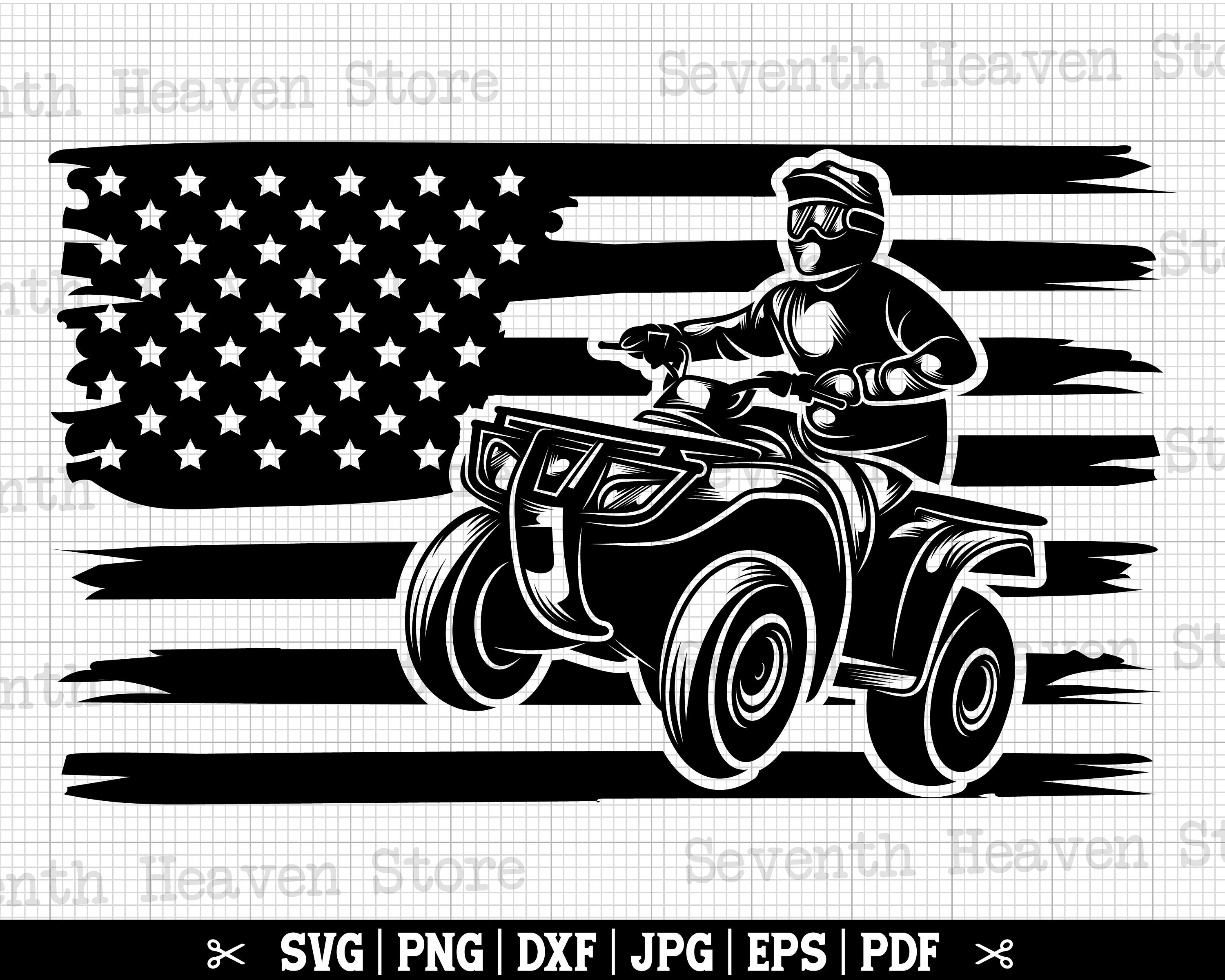 Usa Flag ATV Svg, American Quad Svg, USA off Road Shirt, 4 Wheeler Svg ...