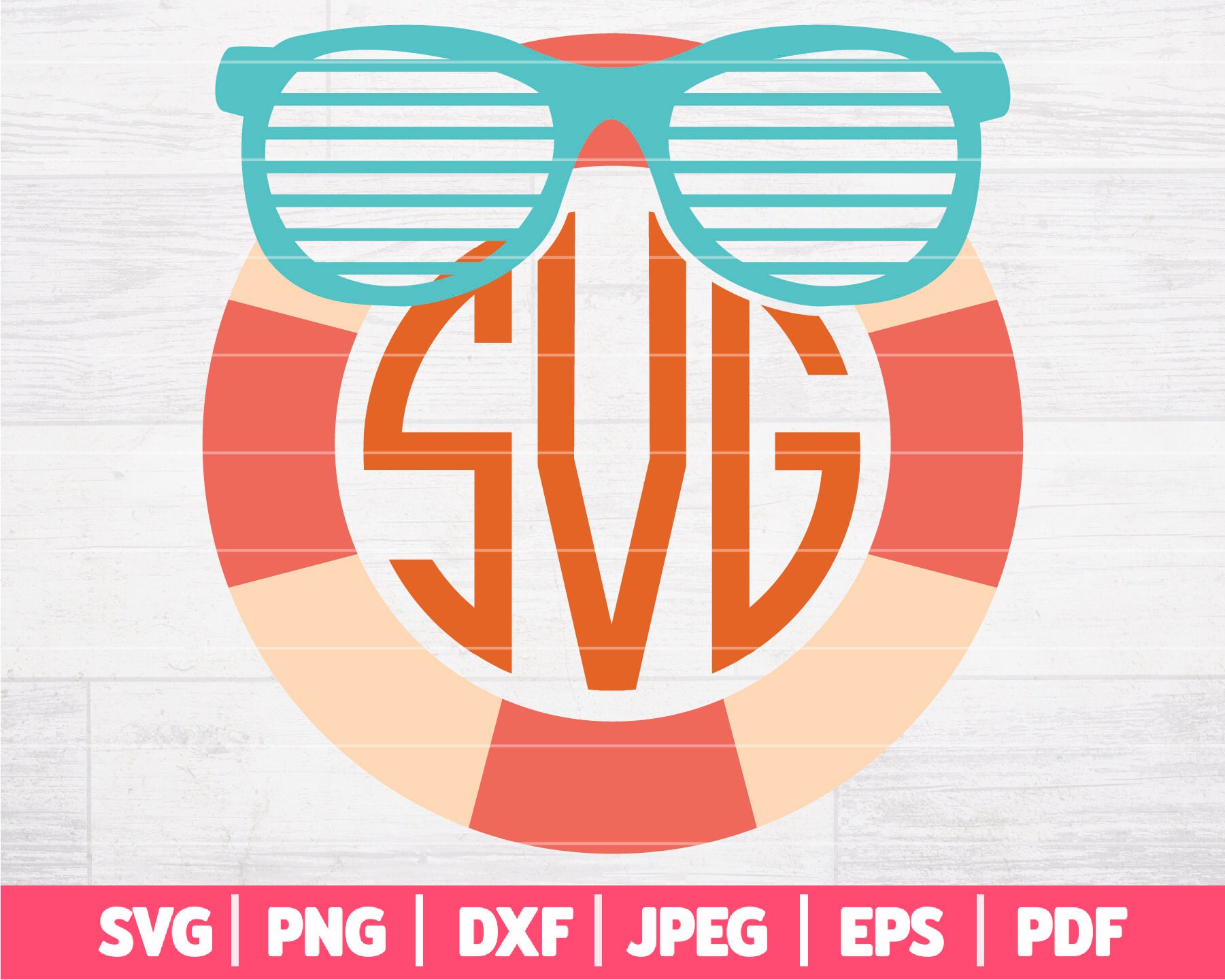 Summer Monogram SVG Beach Buoy SVG Beach Monogram Frame - Etsy