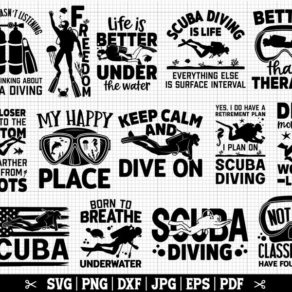 Scuba Diving Svg - Etsy