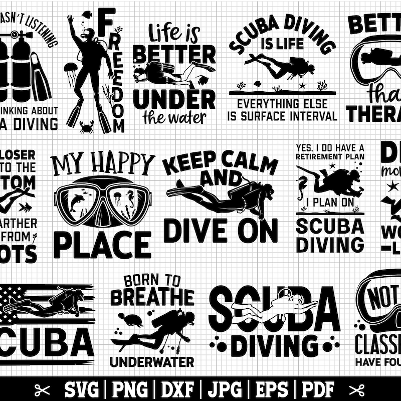 Scuba Diving Svg - Etsy