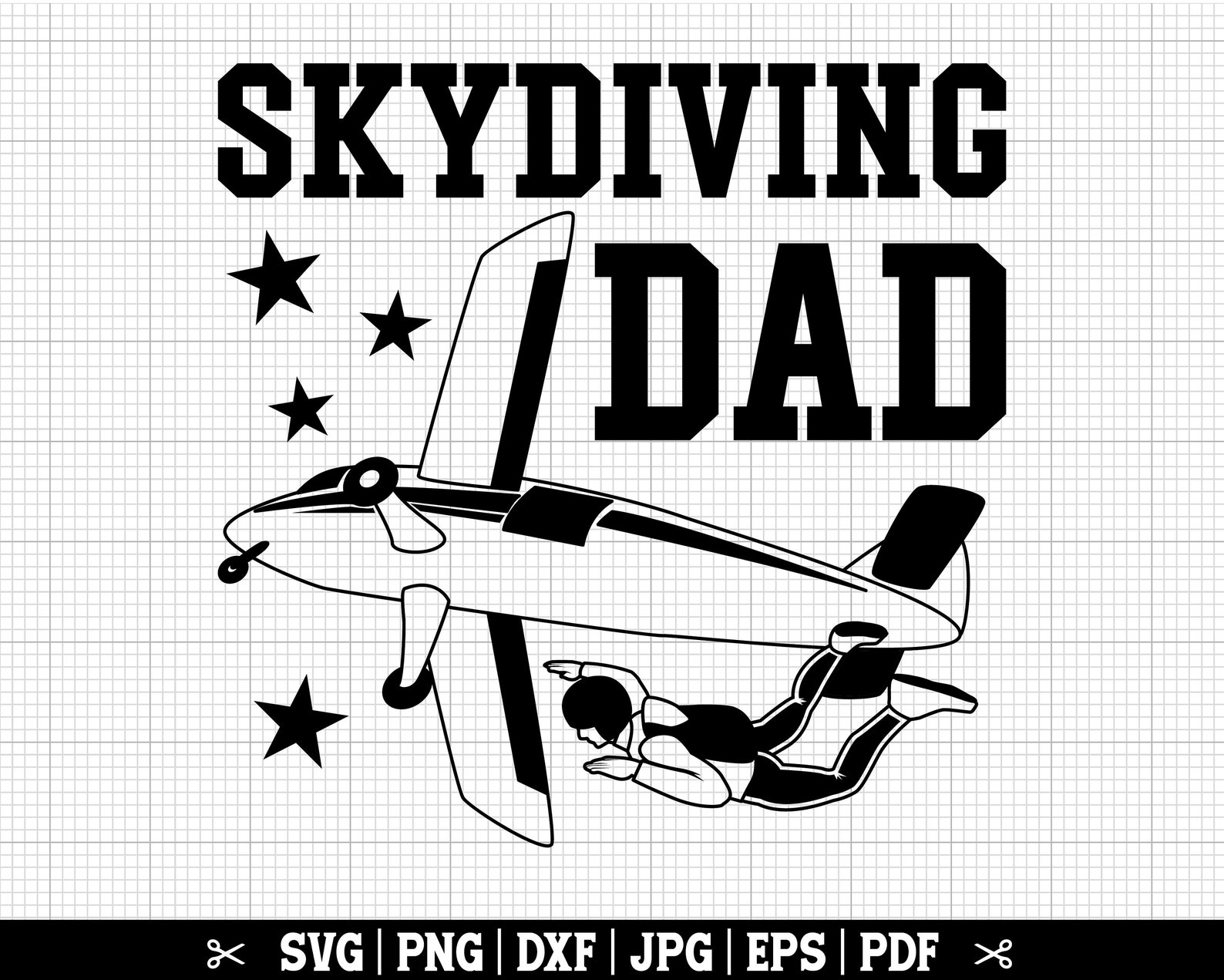 Skydiving Dad SVG, Skydiver Dad SVG, Skydiving Cricut, Parachuting Svg ...