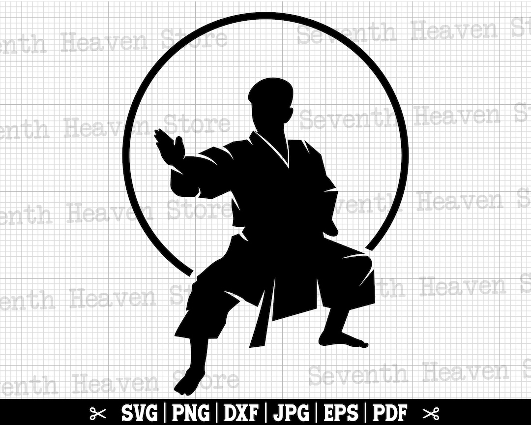 Karate Silhouette, Karate Svg, Karate Fighter Svg, Karate Cricut ...