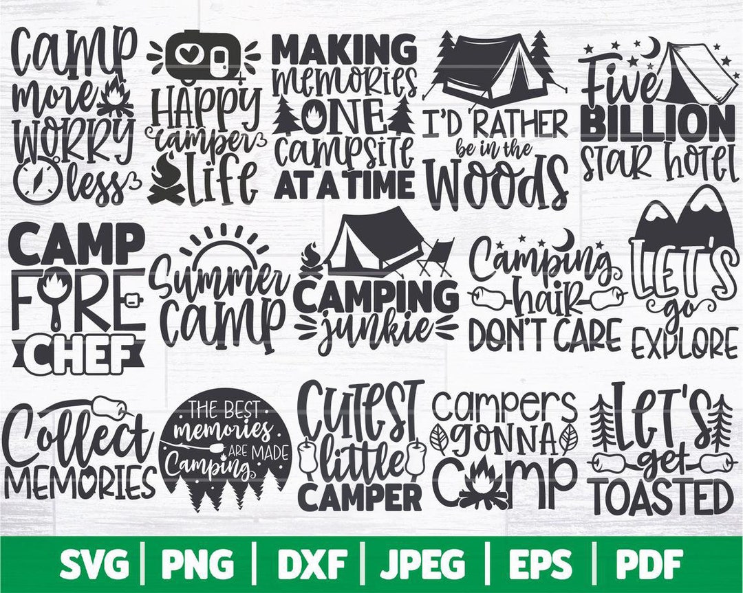 Camping Bundle SVG | Camp Life SVG Bundle | Camping Life Cut Files ...