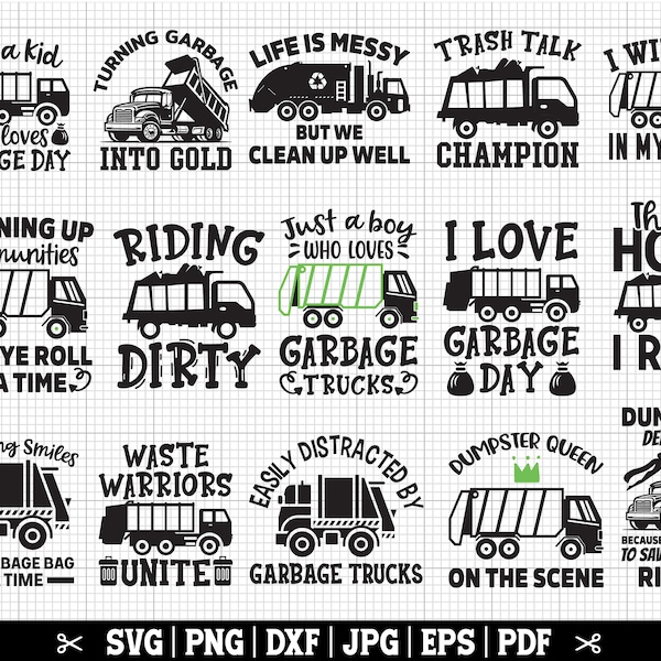 Garbage Truck Svg - Etsy