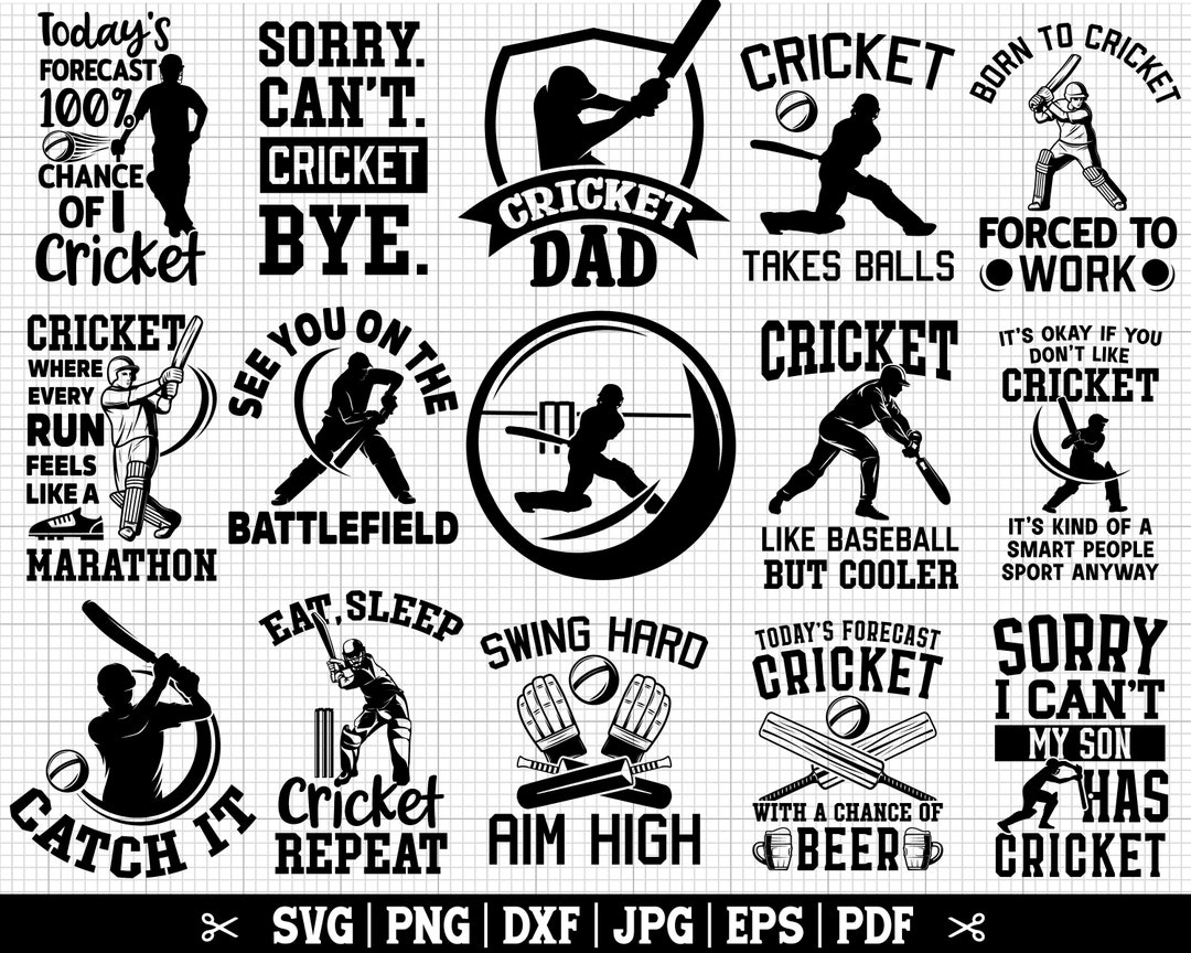Cricket SVG Bundle, Cricket Player SVG, Cricket Quotes Svg, Cricket ...