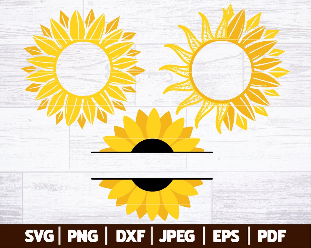 Sunflower Monograms SVG | Sunflower SVG Cut File Monogram Frames ...