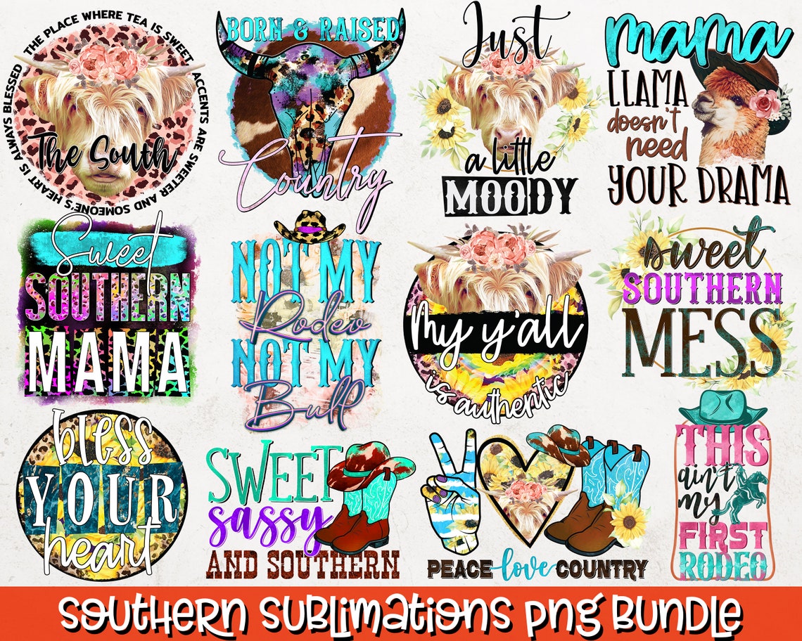 Southern PNG Bundle | Southern Sublimation Bundle | Southern Print ...