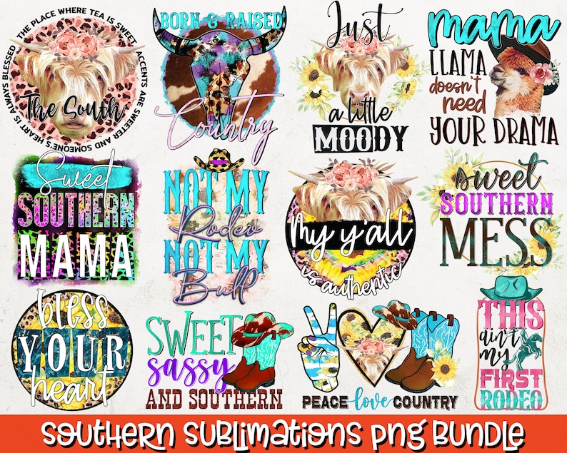 Southern PNG Bundle | Southern Sublimation Bundle | Southern Print ...