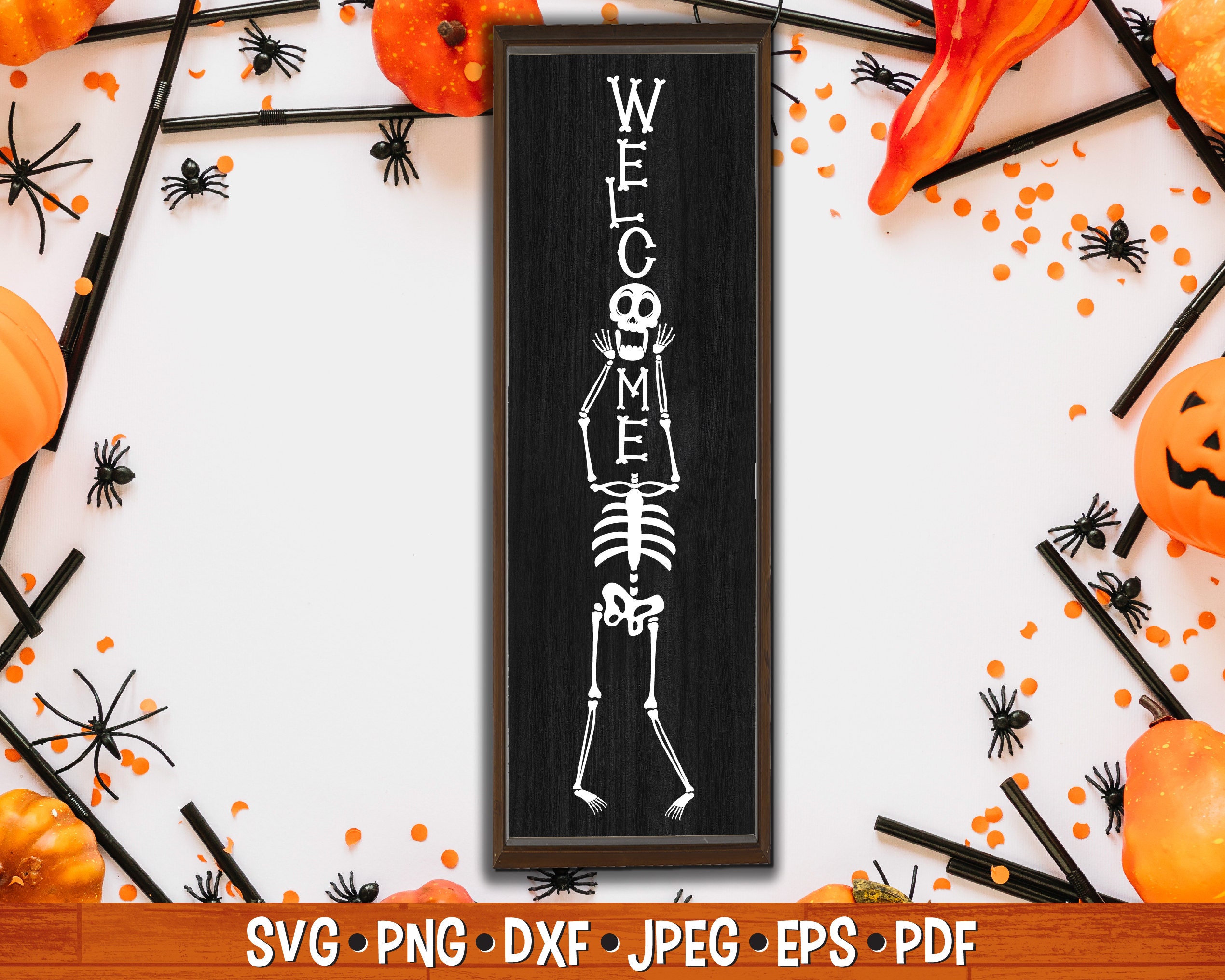 Skeleton Welcome Porch Sign Halloween Porch Sign Halloween - Etsy