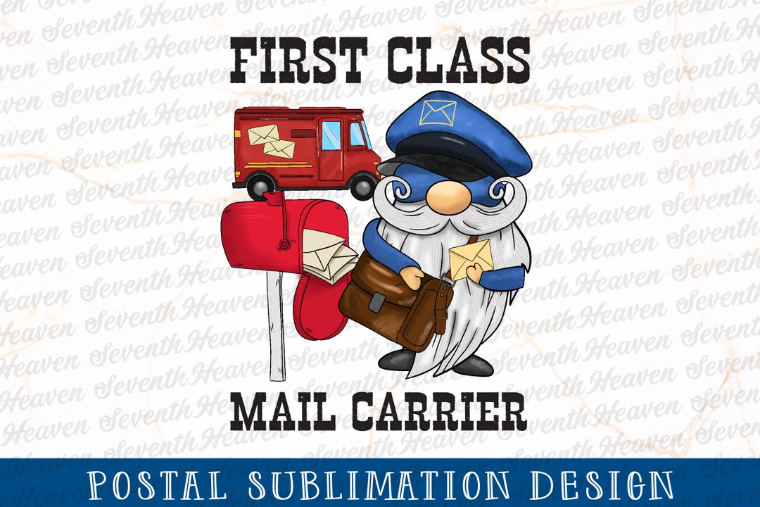 First Class Mail Carrier PNG | Mailman Sublimation | Postal Gnome PNG ...