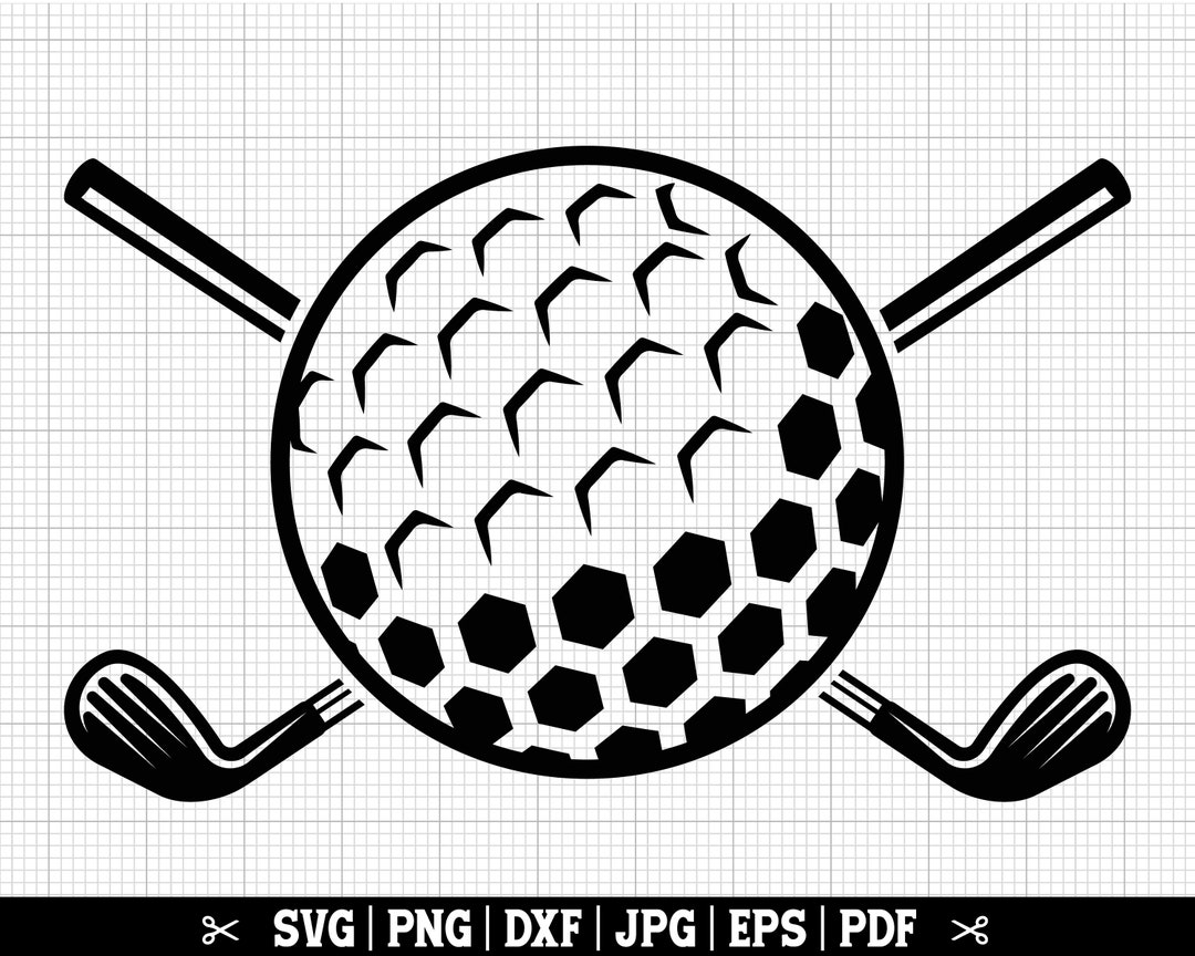 Golf Ball With Golf Clubs Svg, Golf SVG, Golfer Svg, Golfing Svg, Golf ...