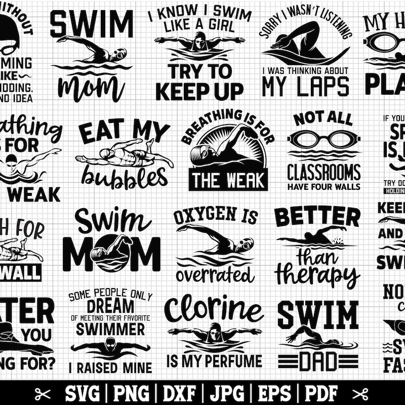 Swim Svg - Etsy