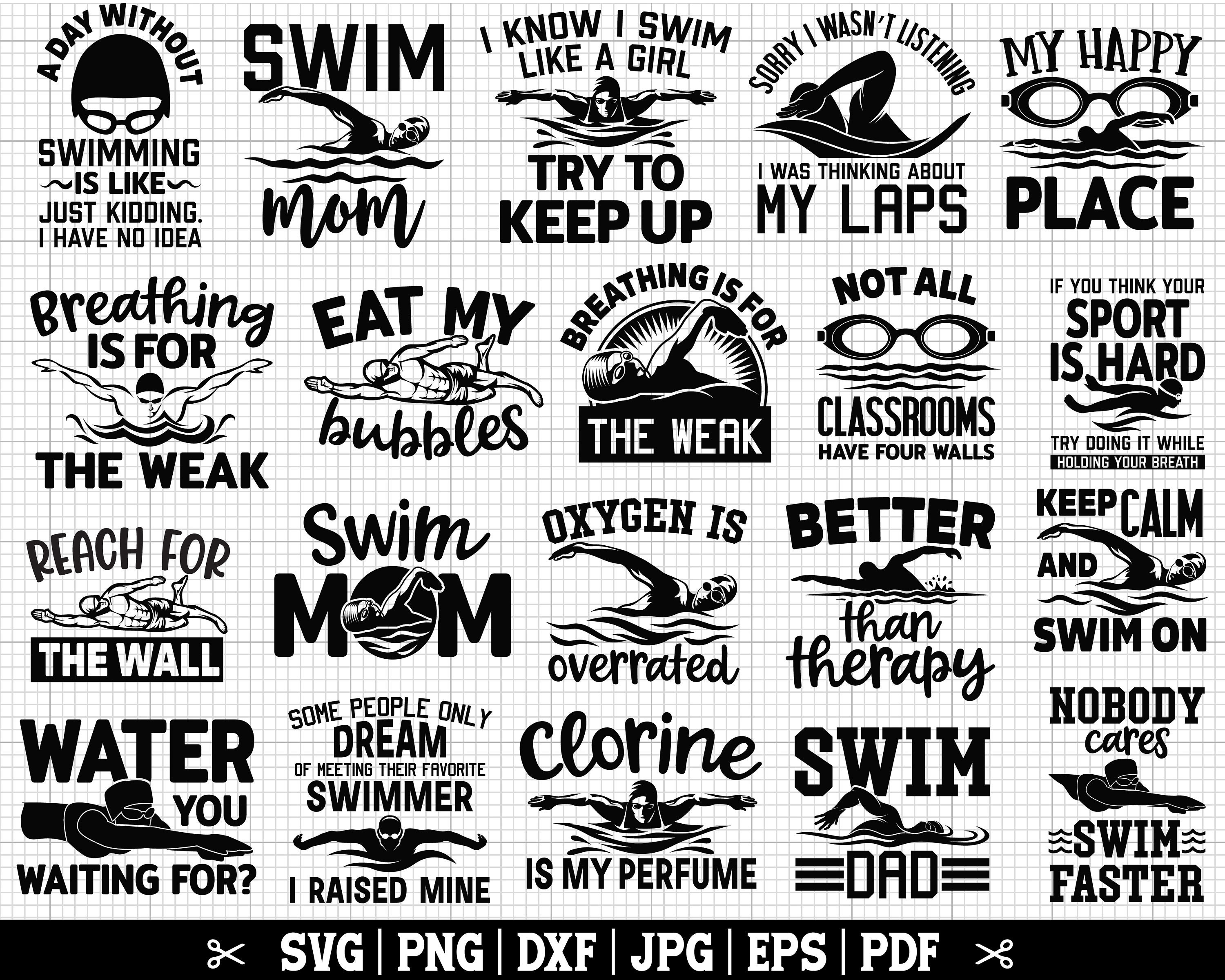 Swimming Svg Bundle, Swimmer Svg Bundle, Swim Svg, Swimming Quotes ...