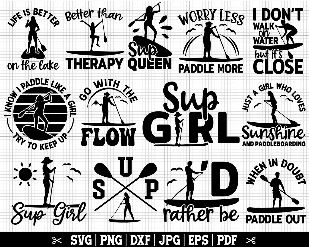 Stand up Paddling SVG Bundle, SUP Svg Bundle, Paddleboarding Svg, Stand ...
