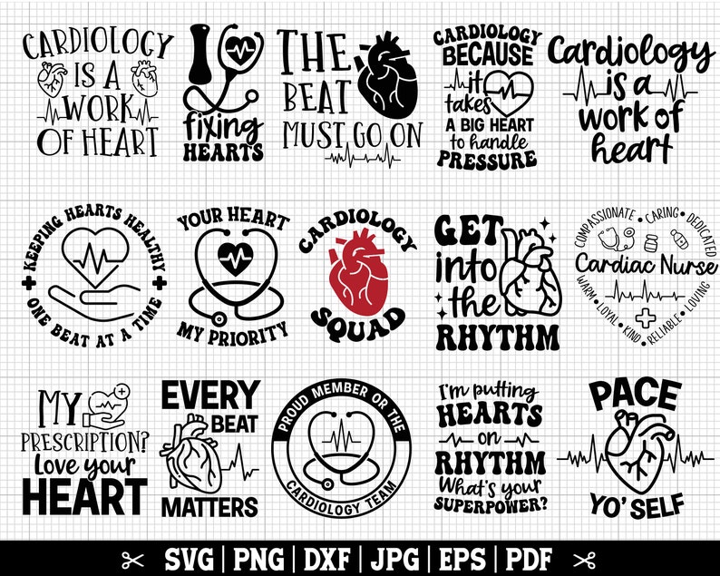 Cardiology SVG Bundle, Cardiologist Svg, Cardiac Nurse Svg, Heart Svg ...