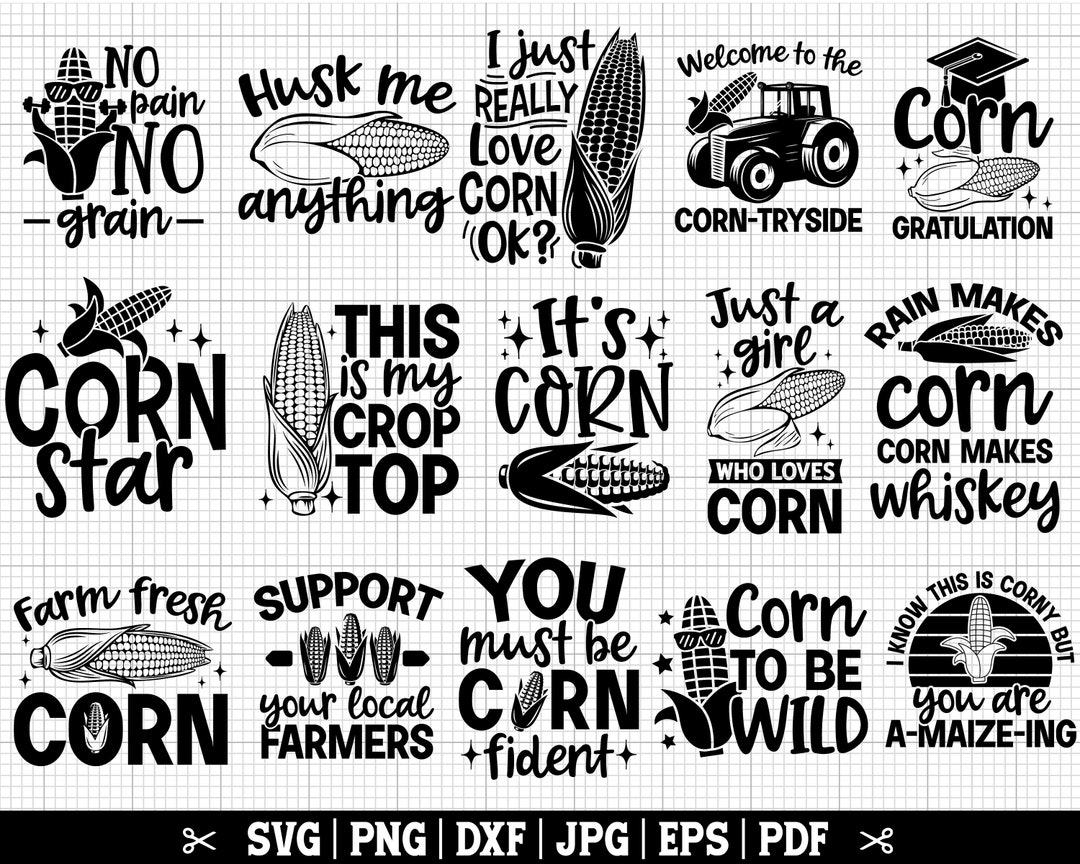 Corn Bundle SVG, Corn Svg, Corn Vector, Corn Png, Corn Farmer Svg, Corn ...