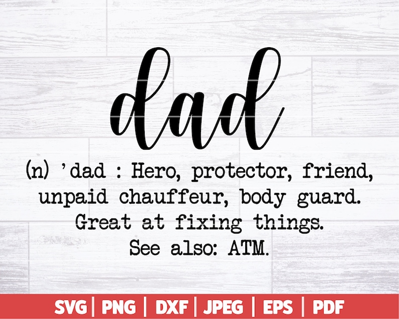 Dad Definition SVG Dad SVG Funny Dad Cut File - Etsy