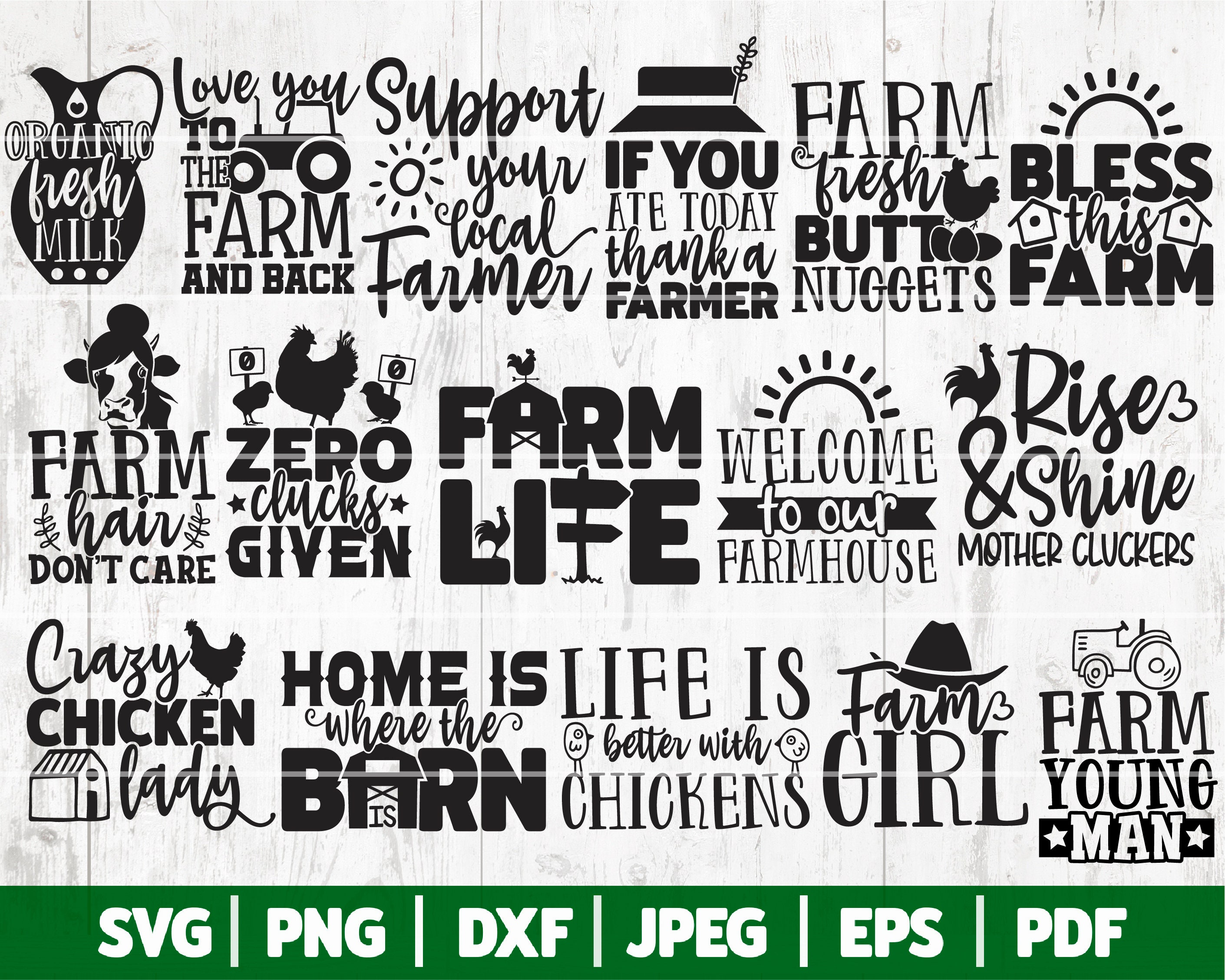 Farm Life SVG Bundle, Farmhouse Bundle SVG, Farm SVG Bundle, Chicken ...