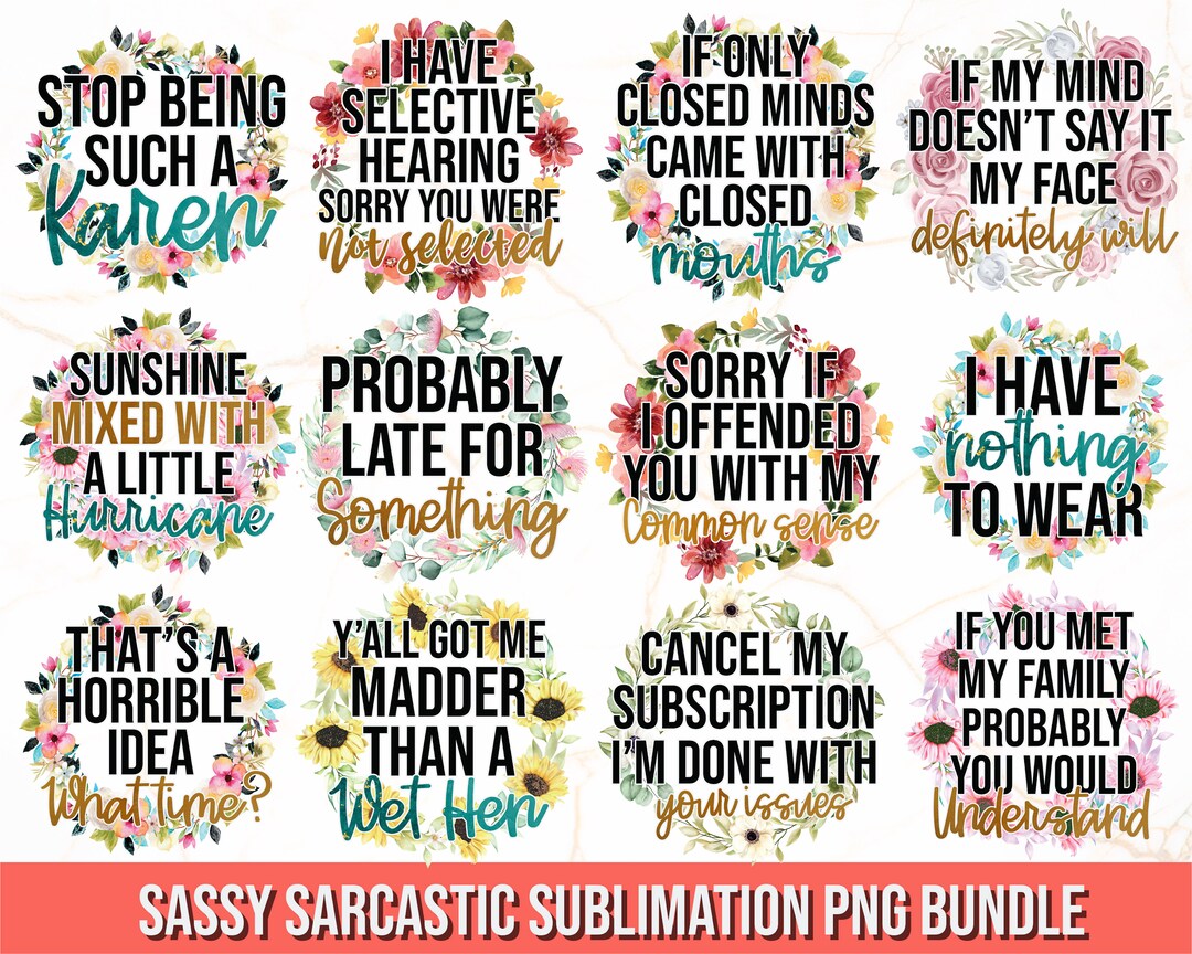 Sassy Mom Sublimation Bundle | Sarcastic Sublimation Designs | Sassy ...