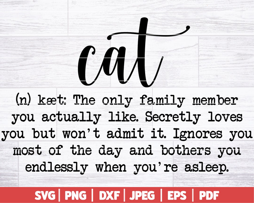 Cat Definition SVG | Cat SVG | Funny Cat Svg | Cat Mom Svg | Cat Lover ...