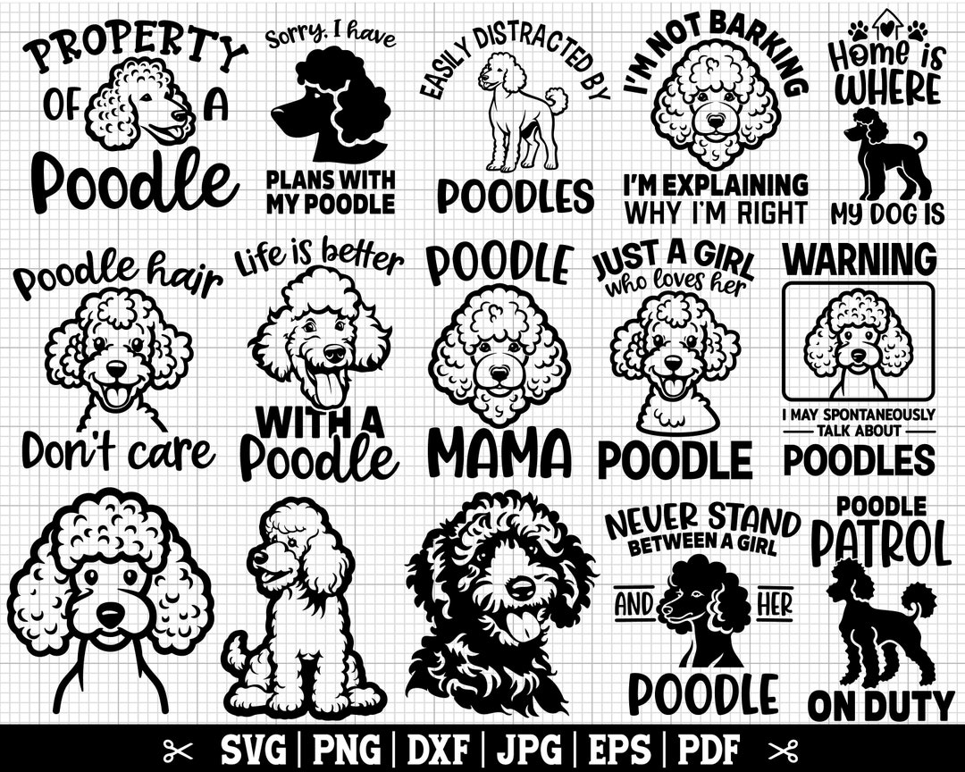 Poodle Bundle SVG, Poodle SVG Designs, Poodle Quotes Svg, Poodle Cricut ...