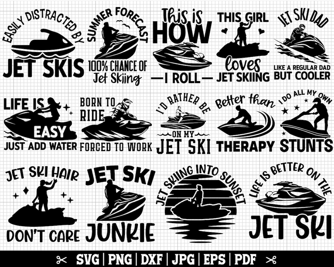 Jet Ski SVG Bundle, Jet Skiing SVG Bundle, Jey Ski Cut Files, Sea Doo ...