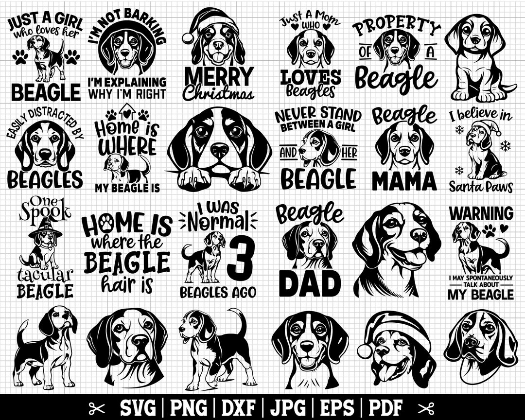 Beagle SVG Bundle, Beagle Cut Files, Beagle Cricut SVG, Beagle Quotes ...