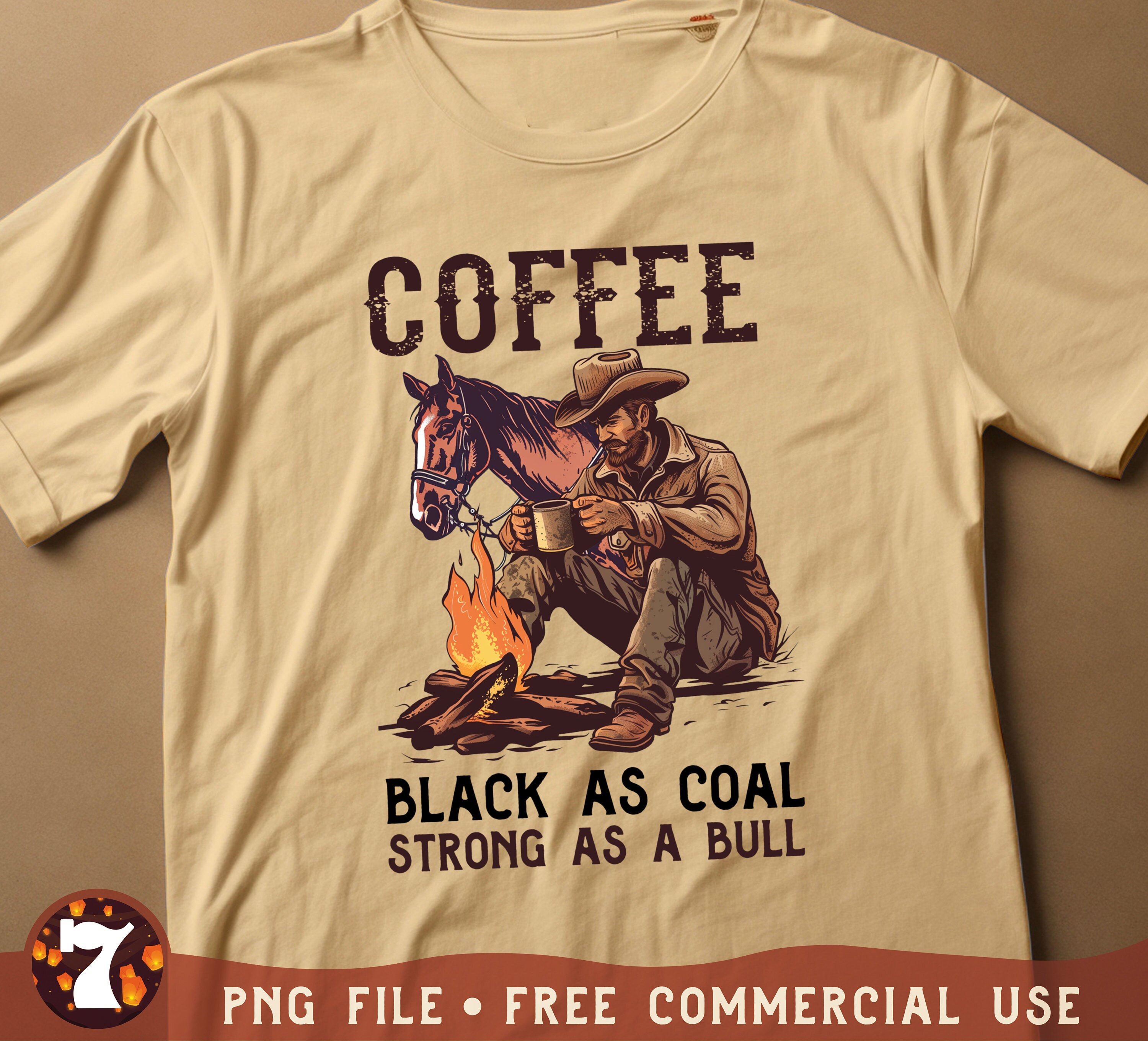 Cowboy Coffee Black as Coal Strong as a Bull PNG | Cowgirl Coffee PNG ...