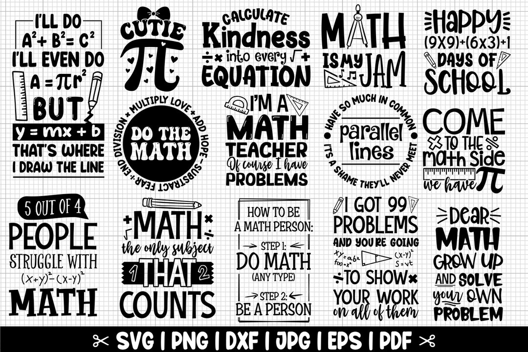 Math Teacher SVG Bundle, Math Bundle SVG, Math Teacher Png, Math Svg ...