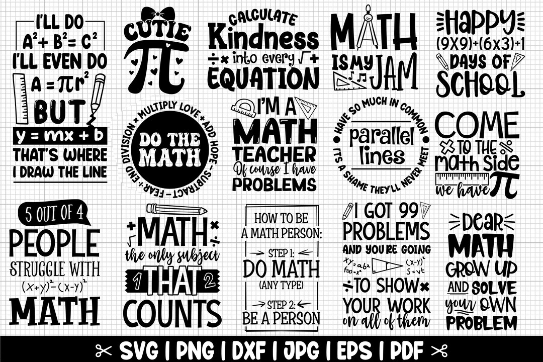 Math Teacher SVG Bundle, Math Bundle SVG, Math Teacher Png, Math Svg ...