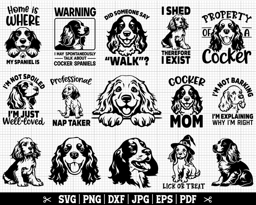 Cocker Spaniel SVG Bundle, Cocker Dog Bundle, Cocker Spaniel Cricut ...