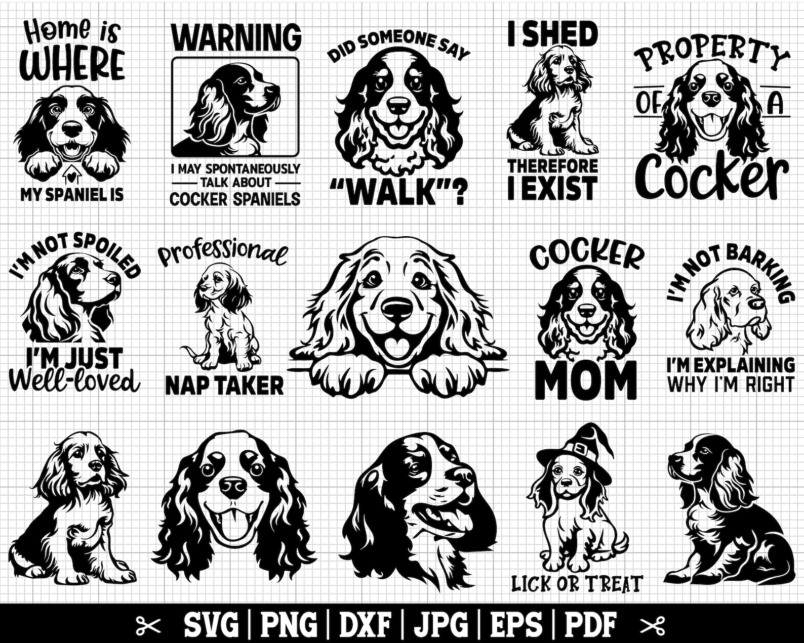Cocker Spaniel SVG Bundle, Cocker Dog Bundle, Cocker Spaniel Cricut ...