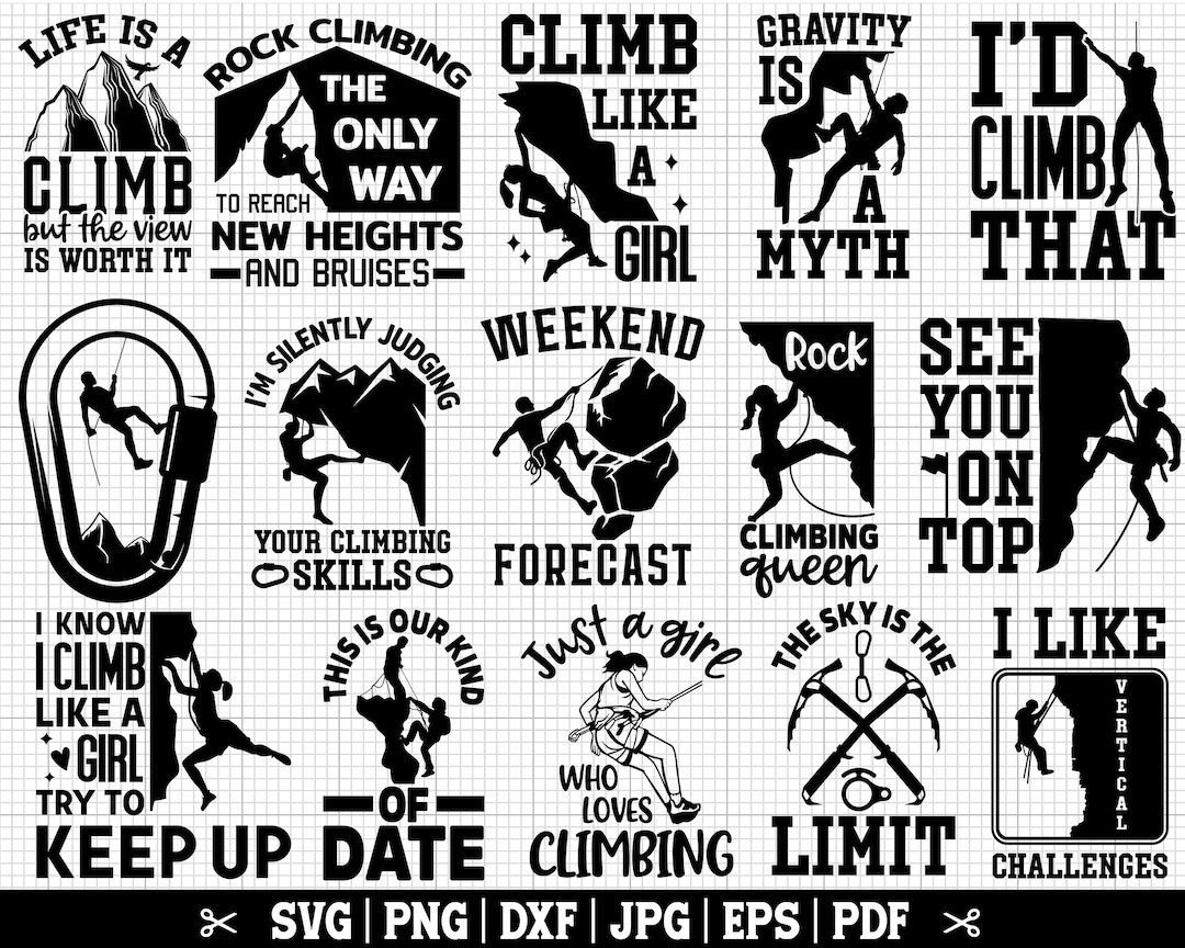 Climbing SVG Bundle, Rock Climbing Svg, Climber SVG Bundle, Bouldering ...