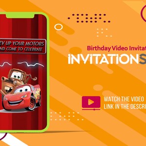 Cars, Cars Video Invitation, Lightning Mcqueen, Cars Invitation ...