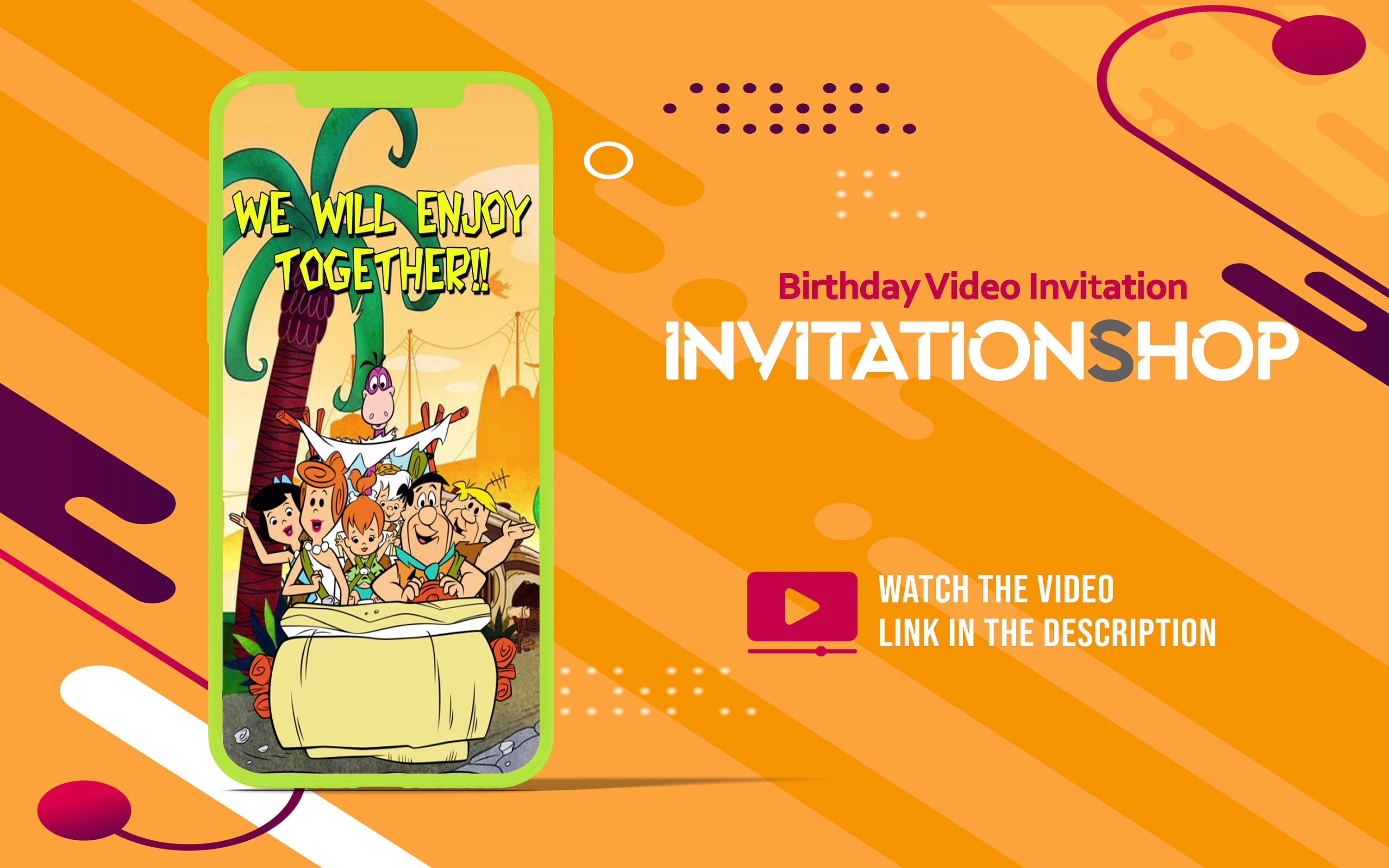 Yabba Dabba Do, Party Video Invitation, Flintstoness Birthday Video ...