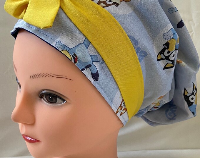 Disney Bluey Bingo Mum Dad Medical Nurse Scrub Cap Surgical Hat Head ...