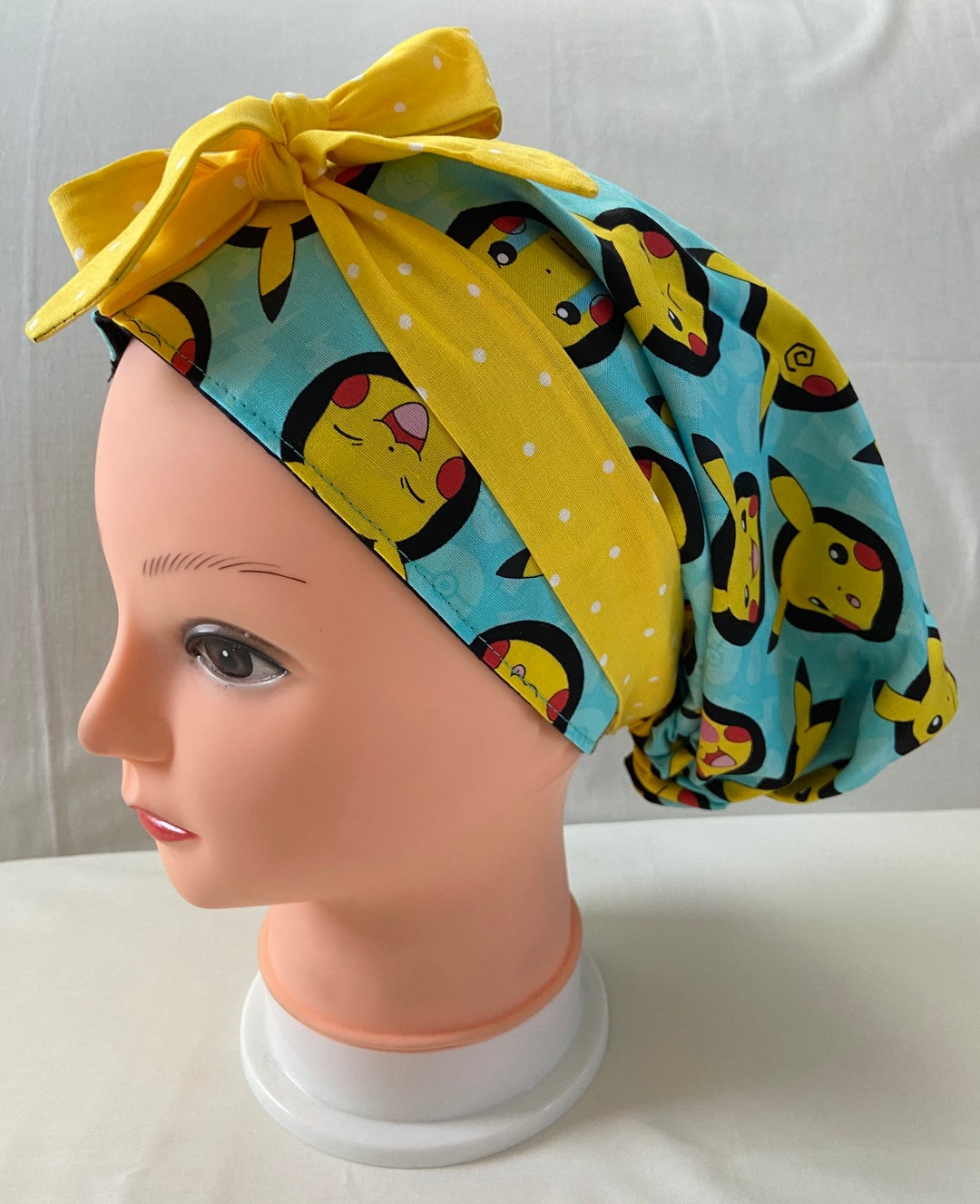 Pikachu Pokémon Medical Nurse Scrub Cap Surgical Hat Head Wrap With ...