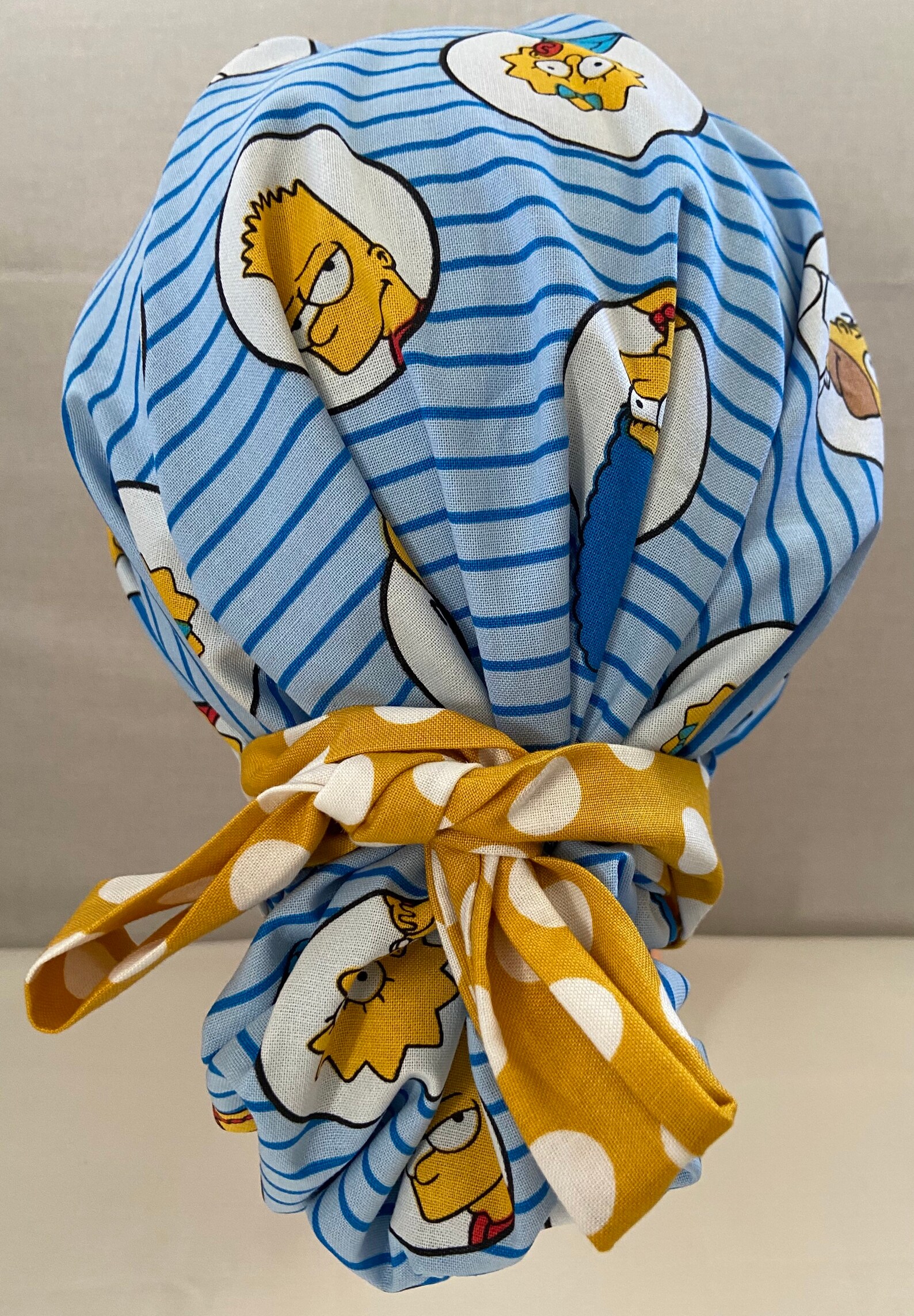 Simpsons Character Scrub Cap: Handmade Cotton Surgical Hat With Bow - Etsy