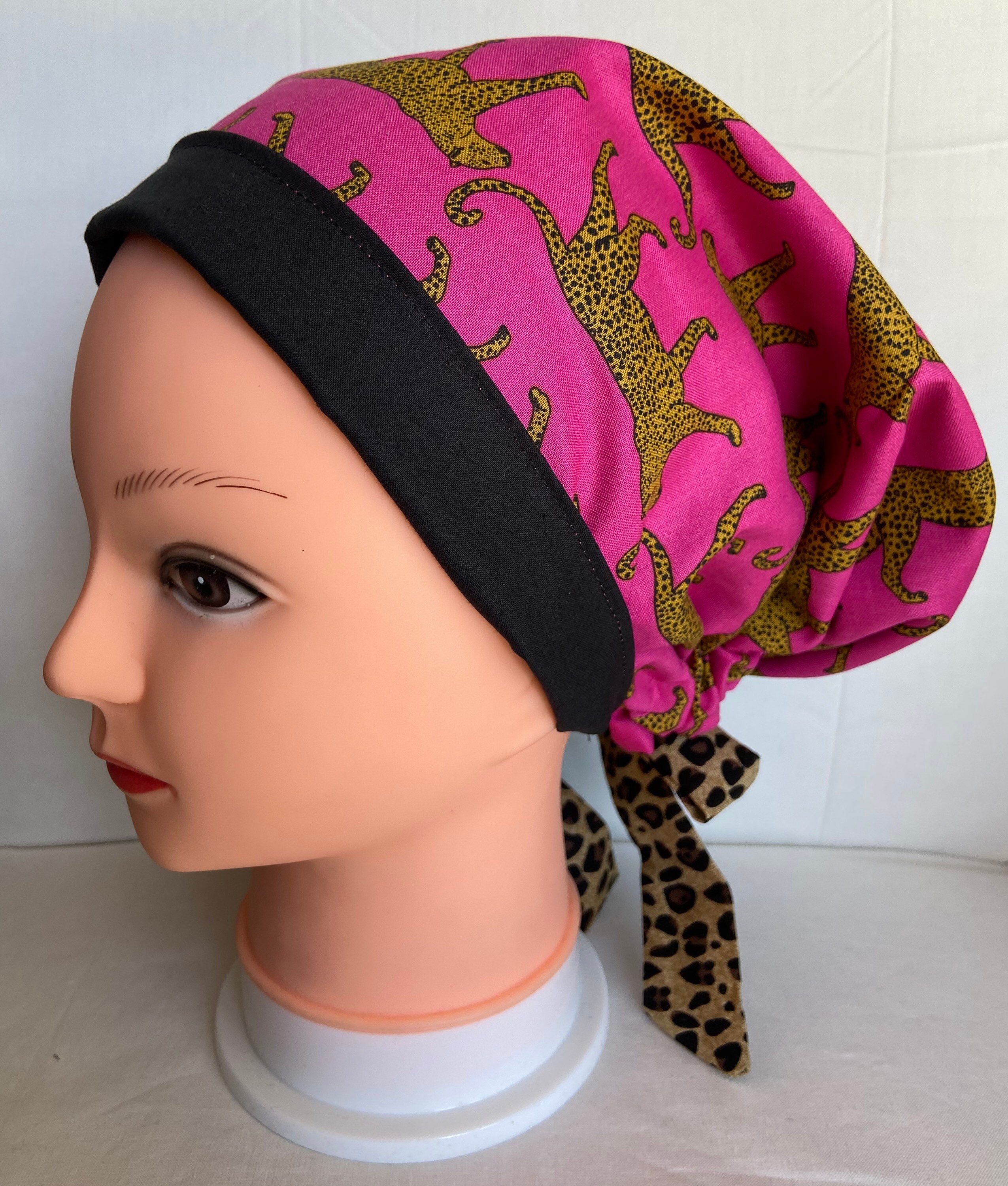 Pink Leopard Cheetah Animal Medical Nurse Scrub Cap Surgical | Etsy