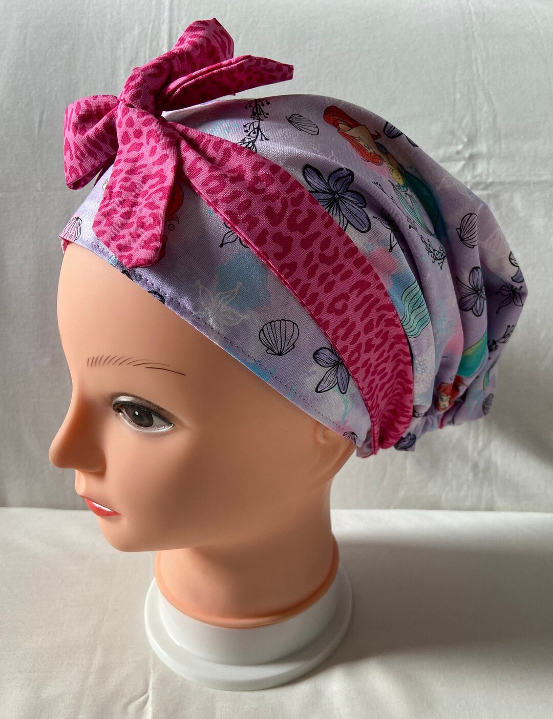 Disney Little Mermaid Medical Nurse Scrub Cap Surgical Hat Head Wrap ...