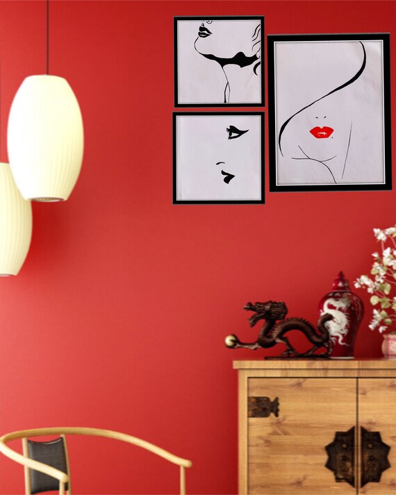 Modern Sassy Girl Abstract Painting Minimalistic Painting | Etsy