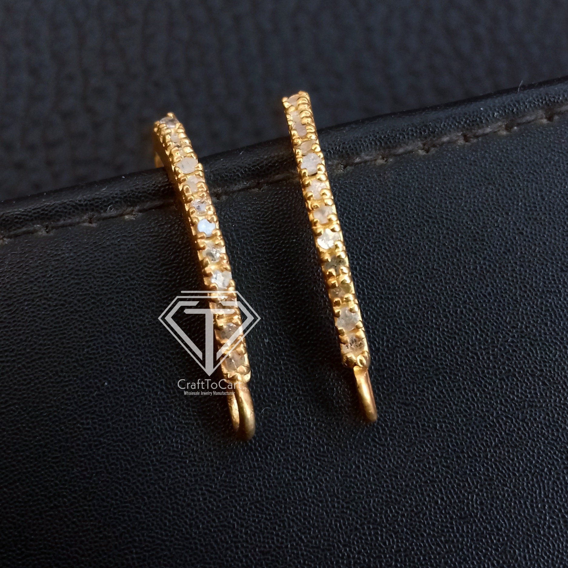 Pave Hoops Mini Sterling Hoops Pave Diamond Earrings Pave - Etsy