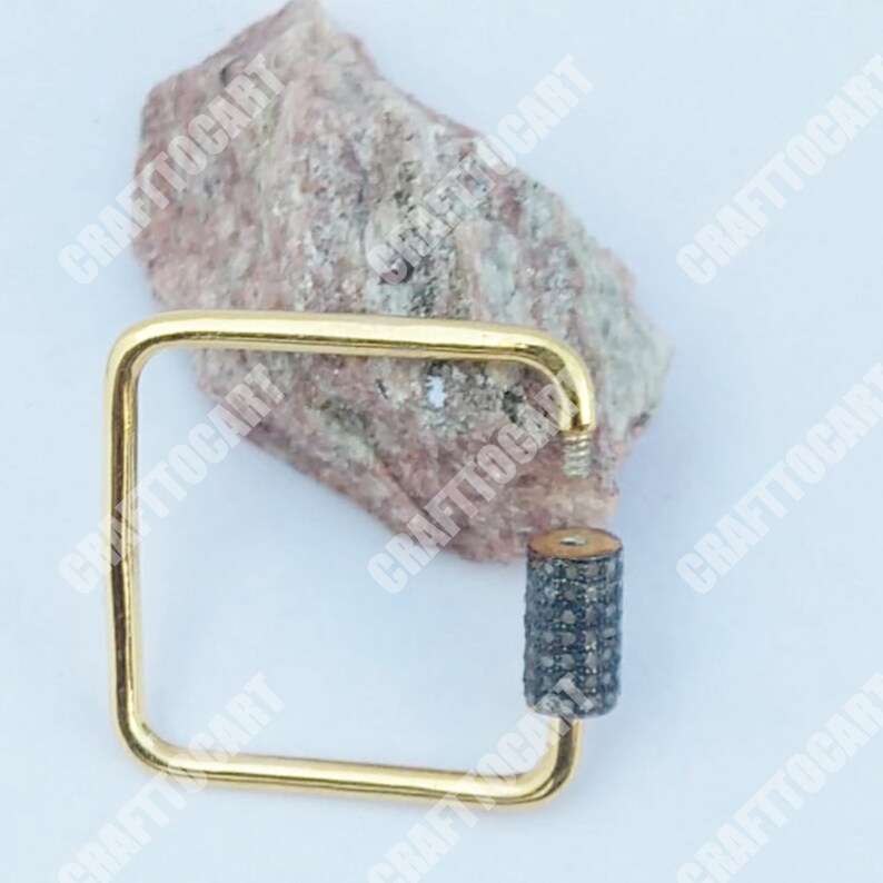 Square Carabiner Lock, Pave Diamond Screw Lock - Etsy